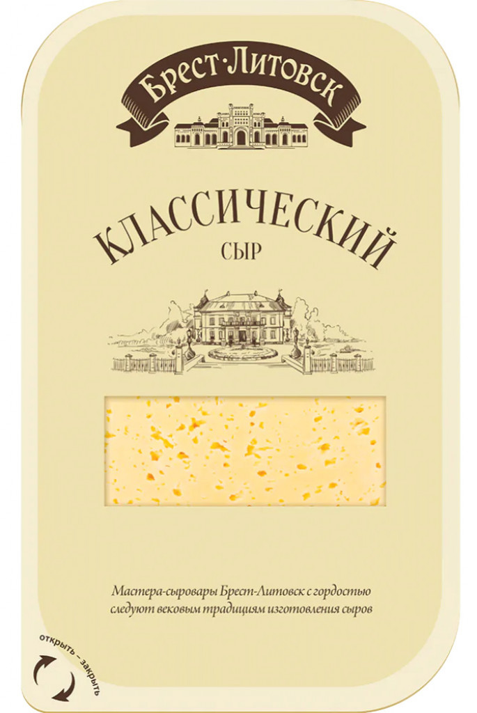 Продуктовый Интернет-магазин MAGNIT.TJ — Сыр Клас­си­че­ский Брест-Ли­тов­ск® нарезка 45% 150 г
